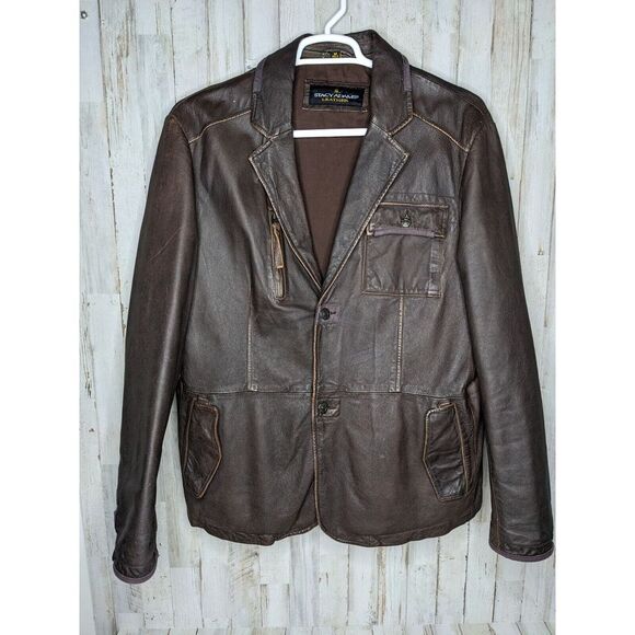 Stacy Adams | Jackets & Coats | Vintage Stacy Adams Brown Leather Coat ...